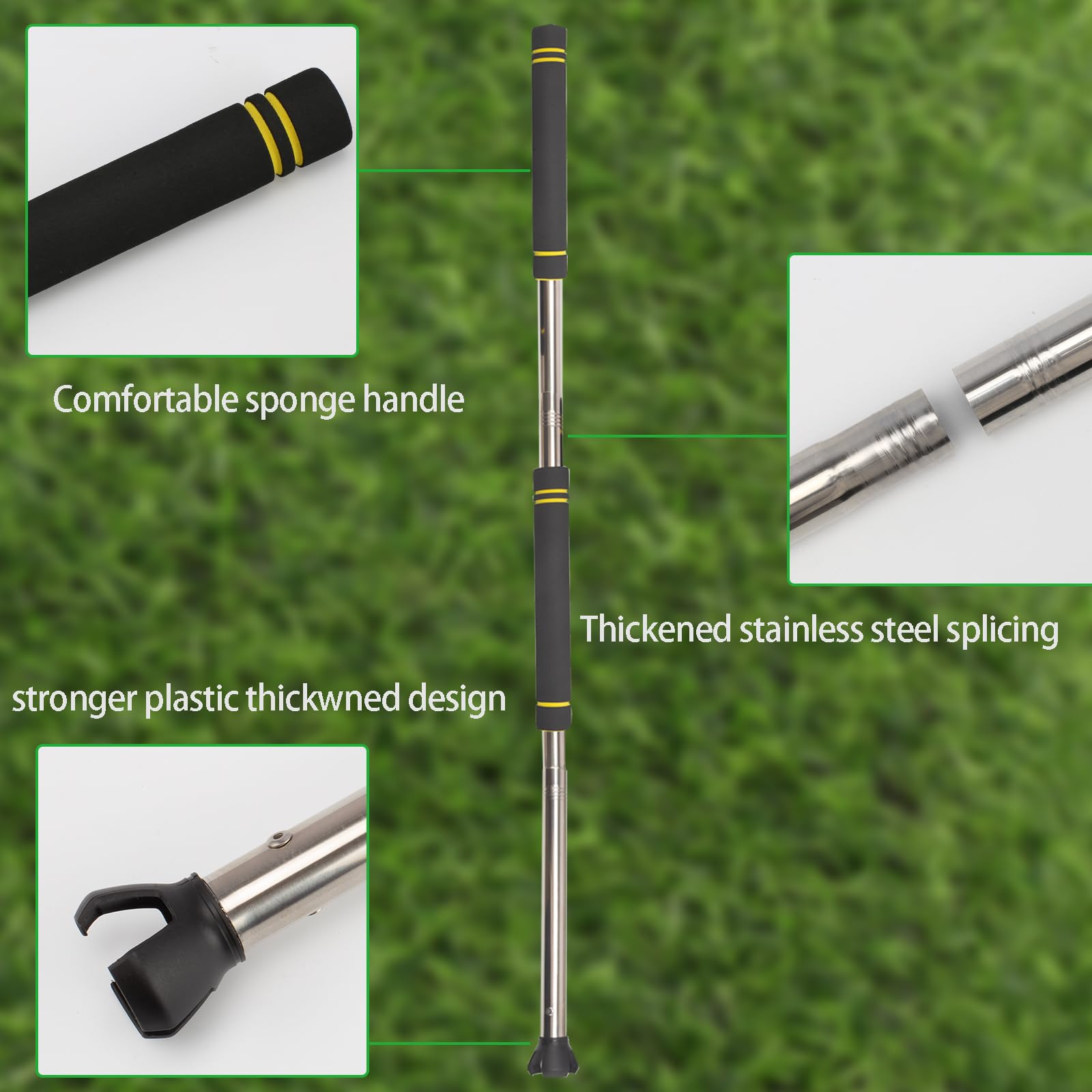 Golf Ball Retriever Grabber Pick Up,Back Saver Claw Put On Putter Grip ...