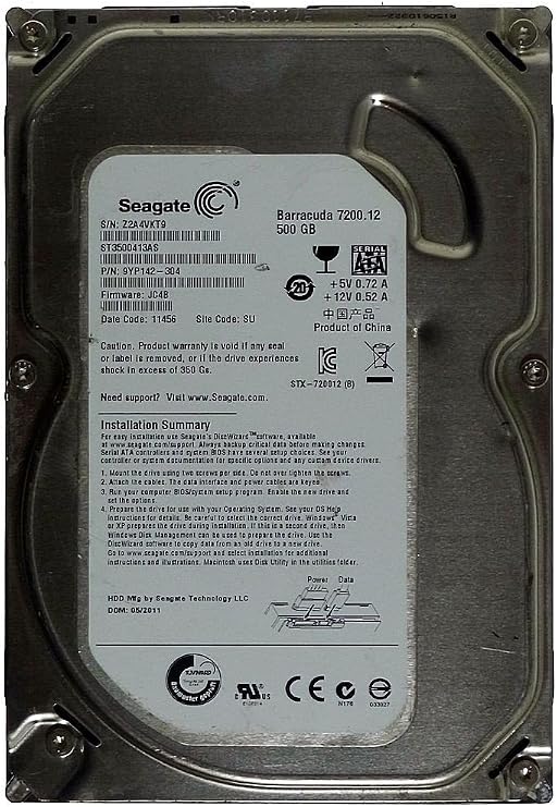 Amazon.com: Seagate Barracuda 7200.12 500 GB 7200RPM SATA 6Gb/s with ...