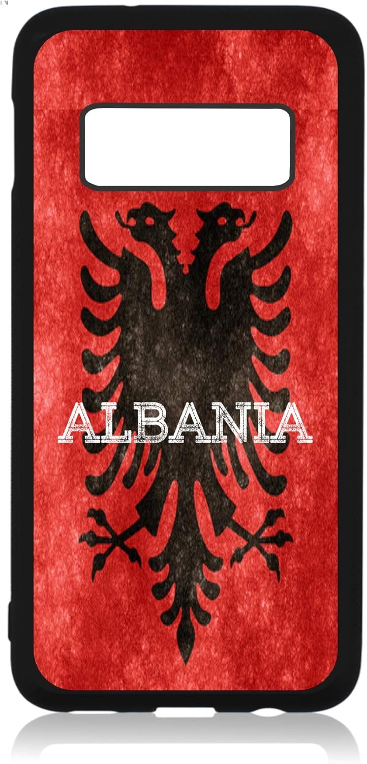 Amazon.com: Flag Albania - Albanian Grunge Flag Design Black Rubber ...