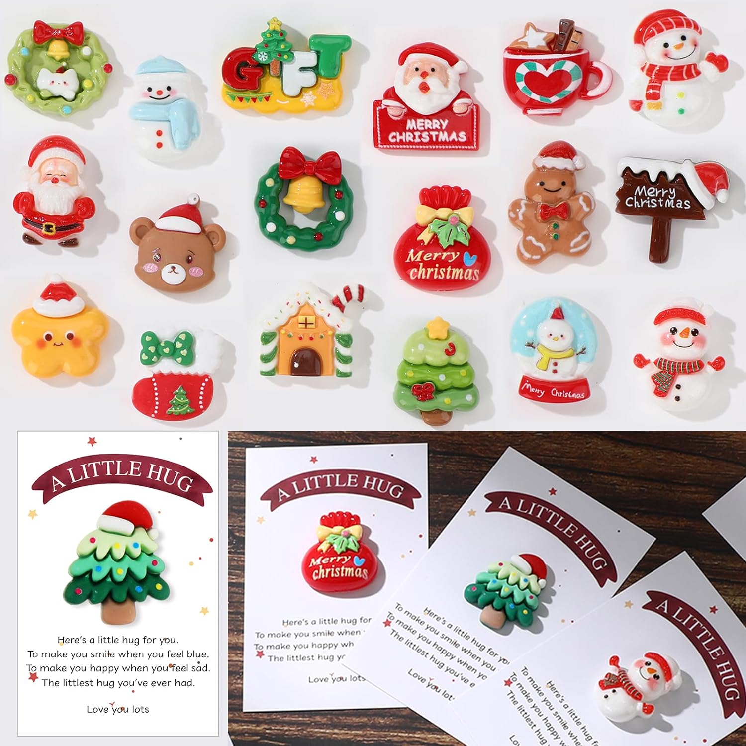Amazon.com : Wonderjune 20 Sets Christmas Pocket Hugs Gifts Bulk Mini ...