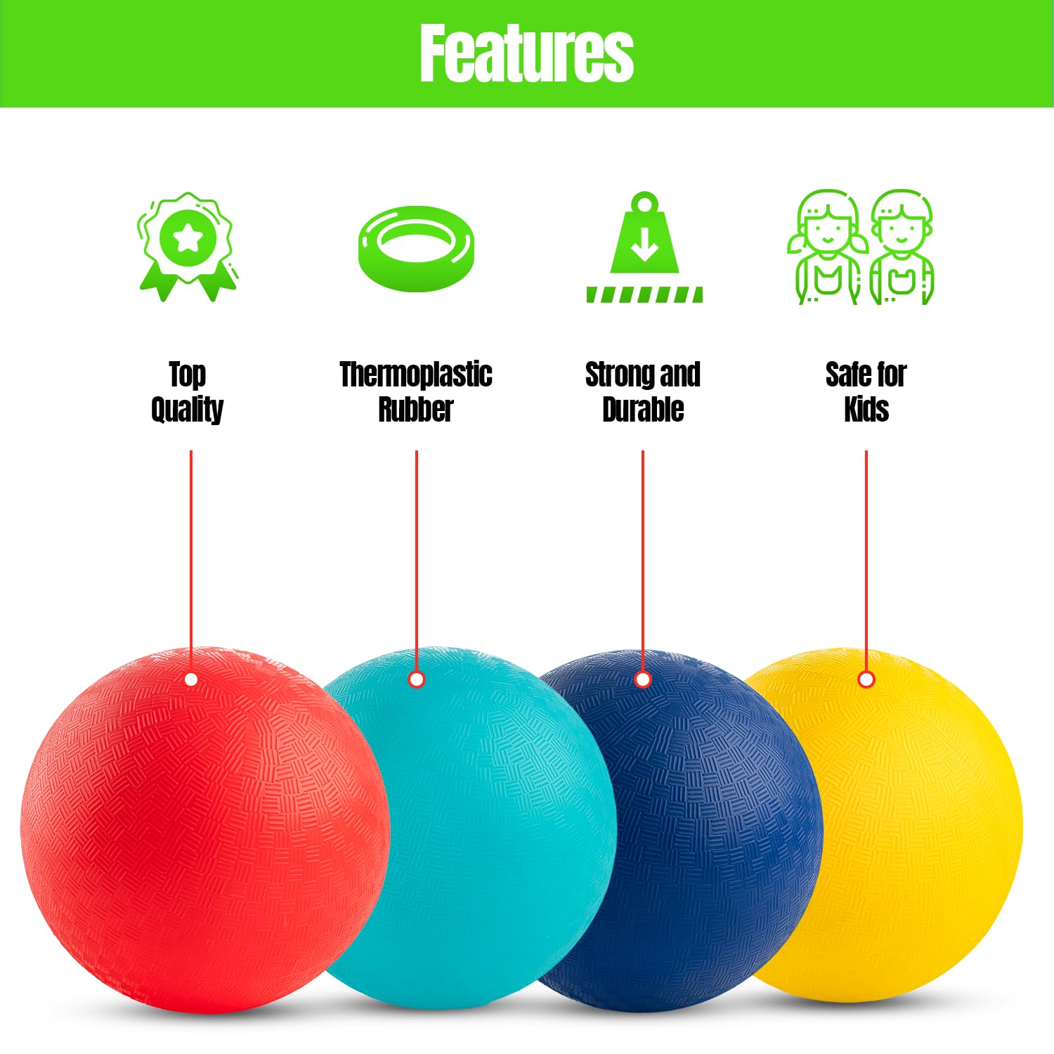 Snapklik.com : New Bounce Playground Balls For Kids - Set Of 4 Rubber ...