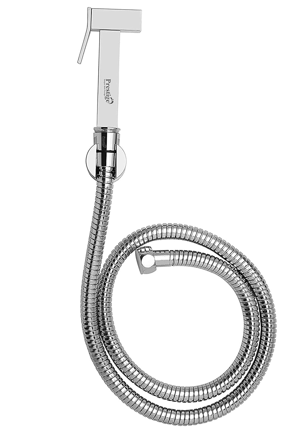 Prestige Square Brass Health Faucet with 1.5mtr Flexible SS Tube and ...