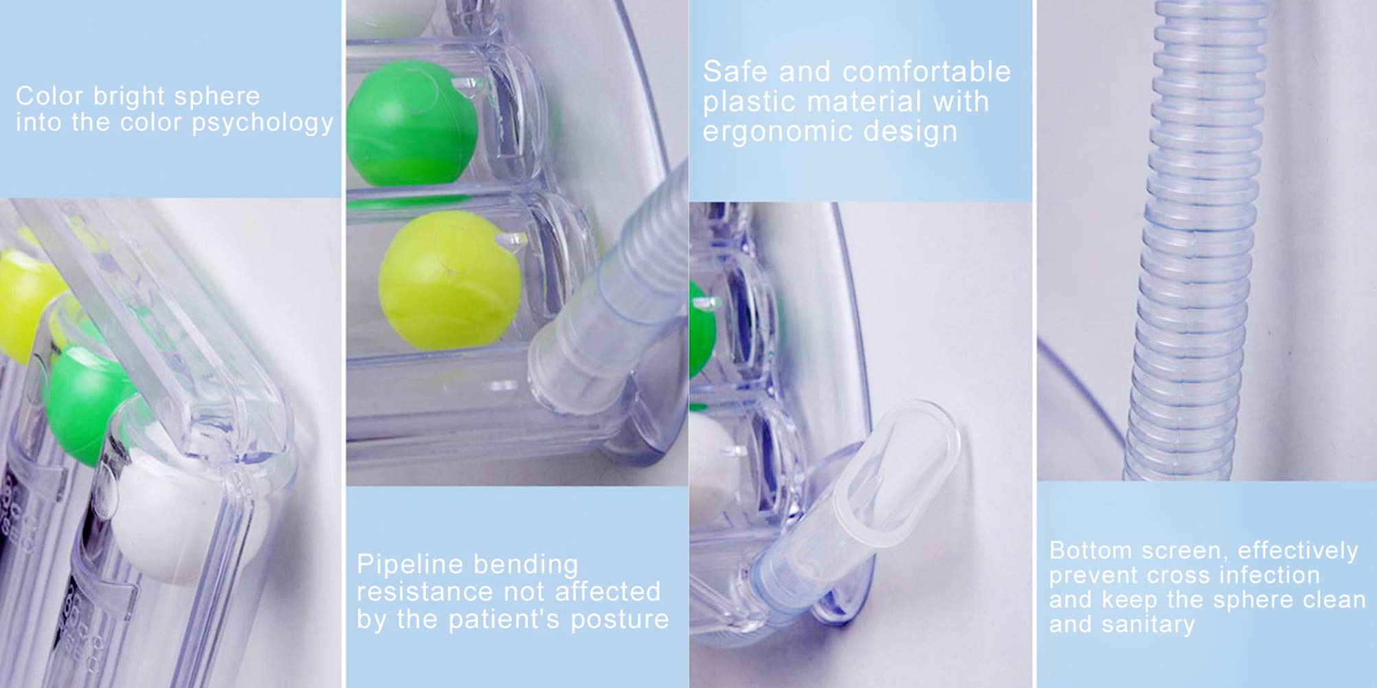 Buy Deep Breathing Exerciser, ZBAN Breathing Trainer Device 3 Ball ...