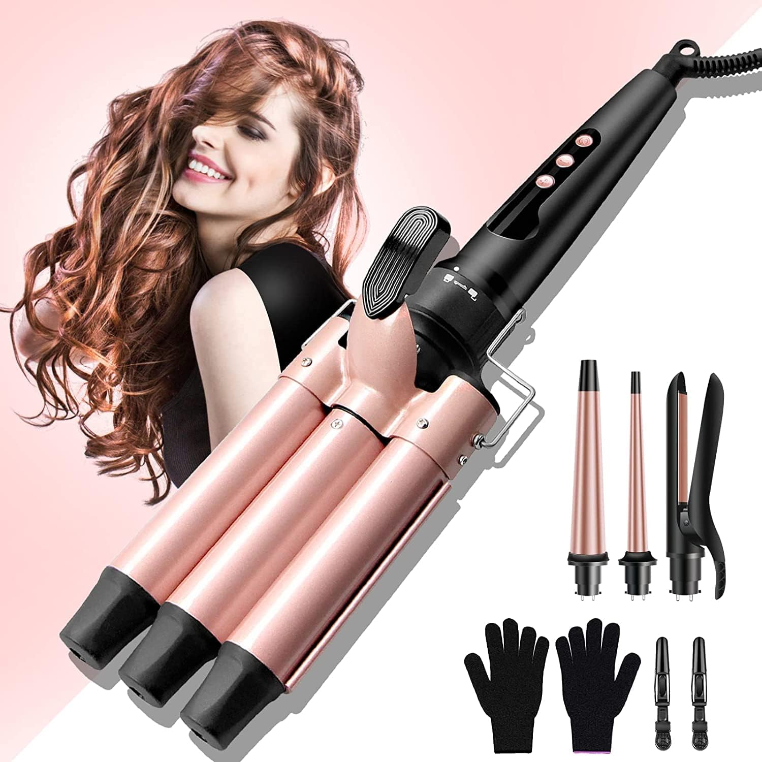 Amazon.com: Professional Curling Wand Set, Instant Heat Up Hair Curler ...