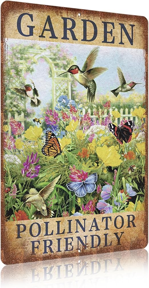 Amazon.com : Vintage Garden Signs Pollinator Friendly Retro Yard Metel ...