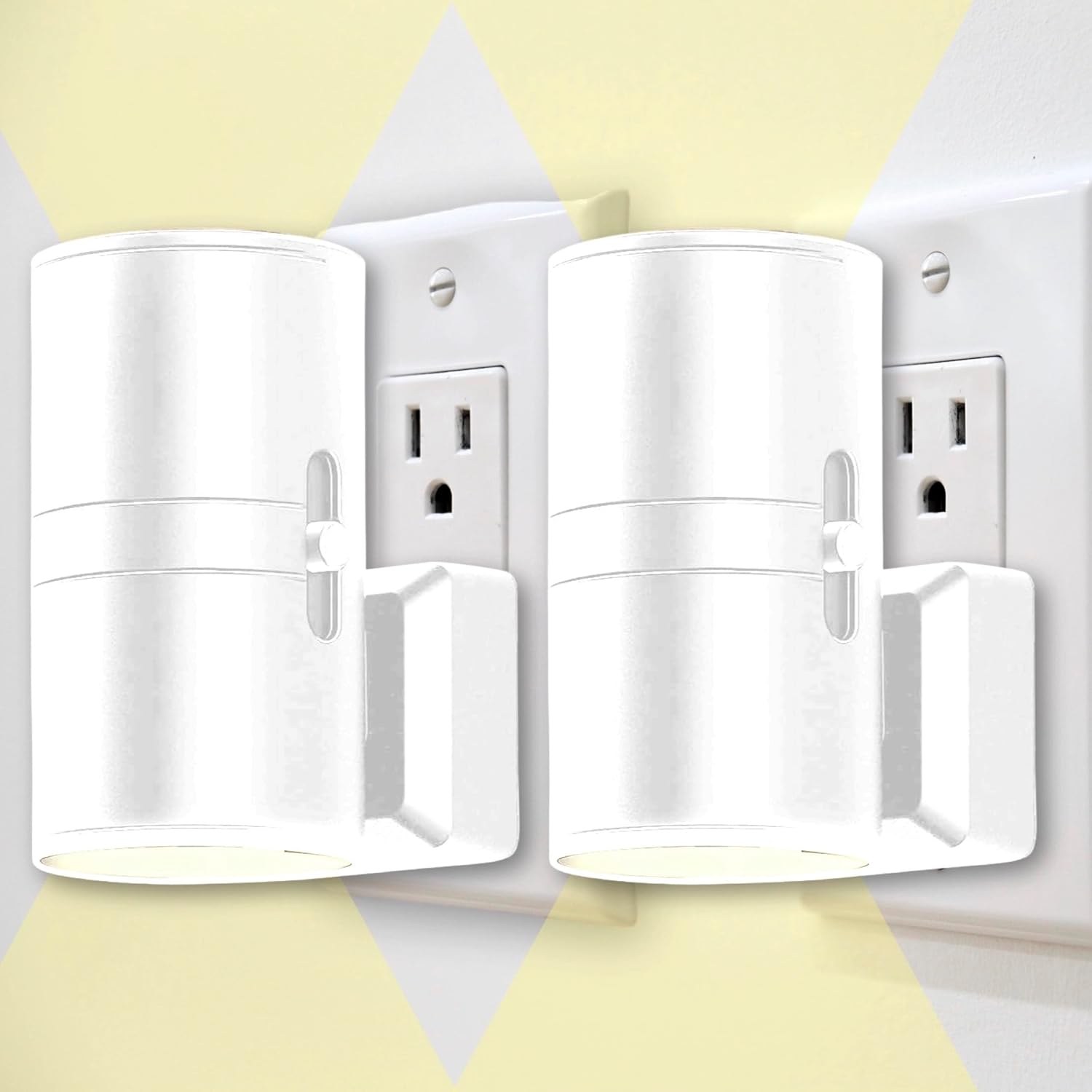 One Stop Outdoor 2 Pack - Plug in Night Light White Vintage, Minimalist ...
