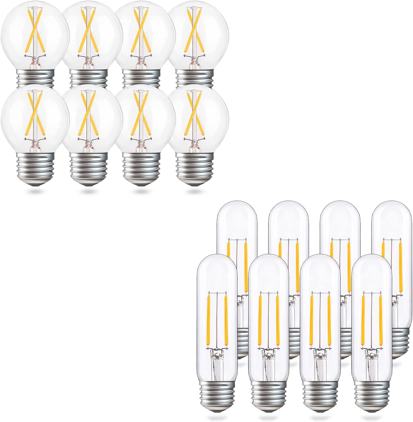8 Pack 2W E26 12V LED Bulb 25 watt Equivalent [A15] and E26 Tubular 12 ...