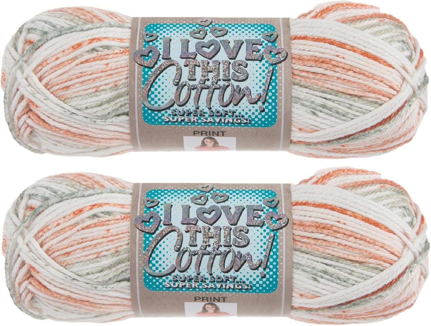 Amazon.com: Hobby Lobby Print I Love This Cotton Yarn, 4-Medium, 100% ...