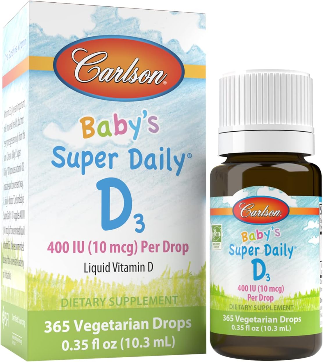 Amazon.com: Carlson - Baby's Super Daily D3, Baby Vitamin D Drops, 400 ...