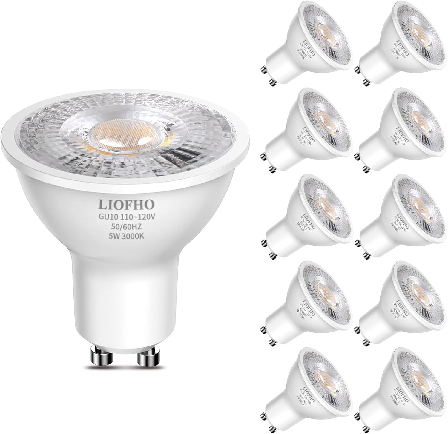 GU10 LED Spot Light Bulbs Warm White 5W, 3000K, 450lm, Non-Dimmable ...
