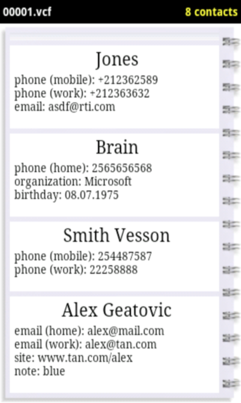Contacts VCF - App on Amazon Appstore