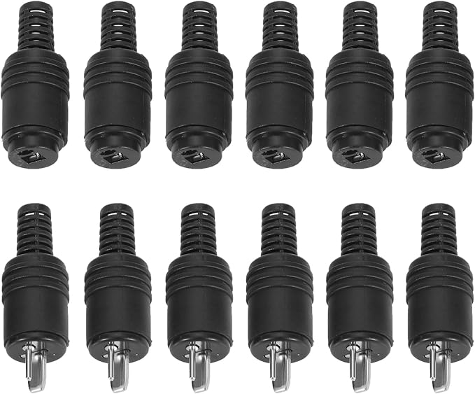 Greluma 12 Pieces DIN Speaker Plugs/Sockets 2 Pin with Screw Terminals ...