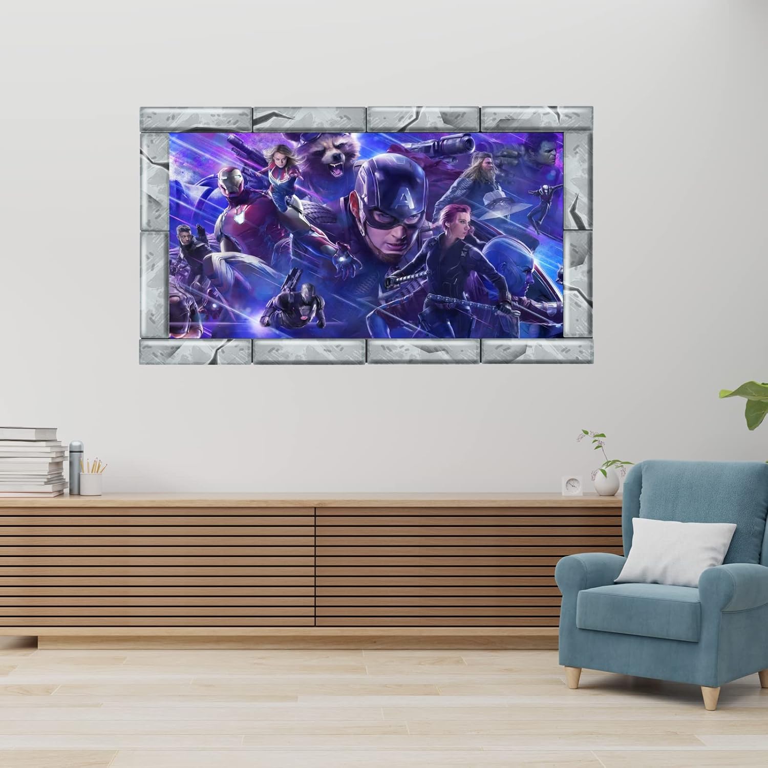 Amazon.com: 3D Superhero Wall Decals Character Realistic Vinyl Self ...