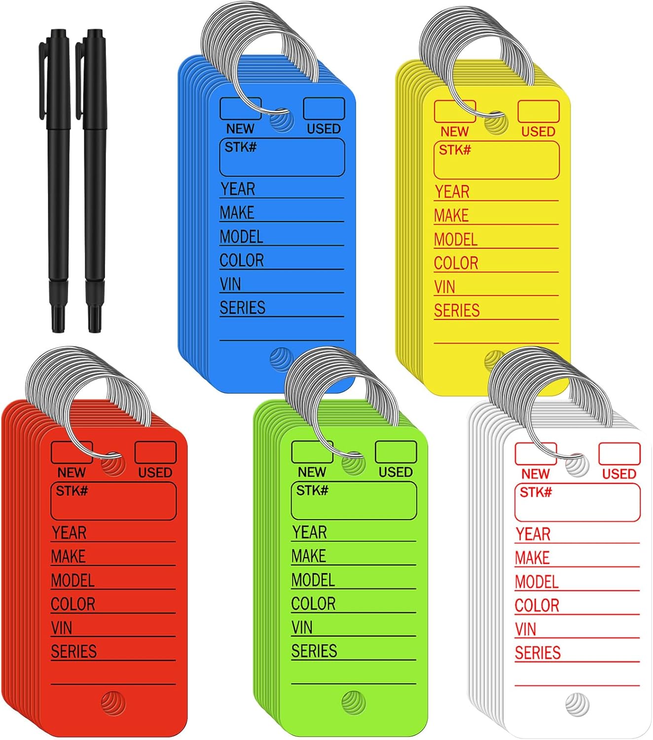 Amazon.com: Gersoniel 200 Pcs Poly Car Key Tags with 200 Pcs Rings and ...