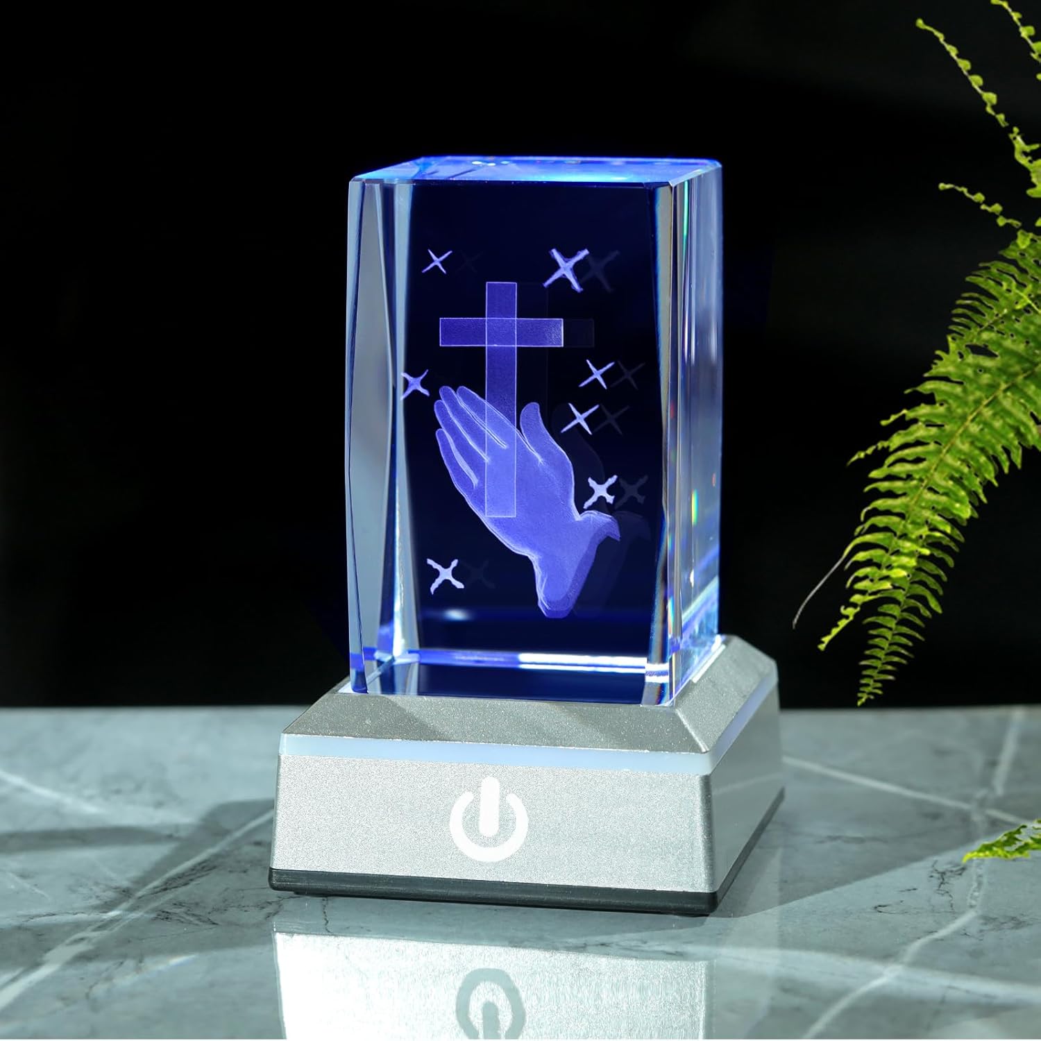 LONGWIN 3D Crystal Praying Hands Christian Gifts for Women Men, Glass ...