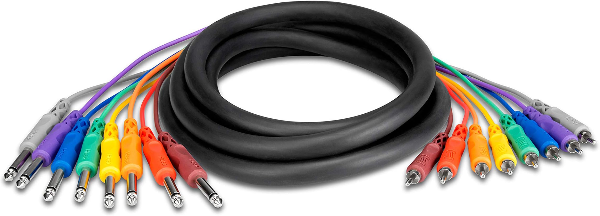 Amazon.com: Hosa CRA-802 RCA to RCA Unbalanced Snake, 2 Meters ...