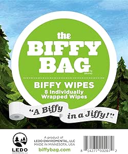 Amazon.com : Biffy Bag Individually Wrapped Over Size Wet Wipes, 8/10 ...