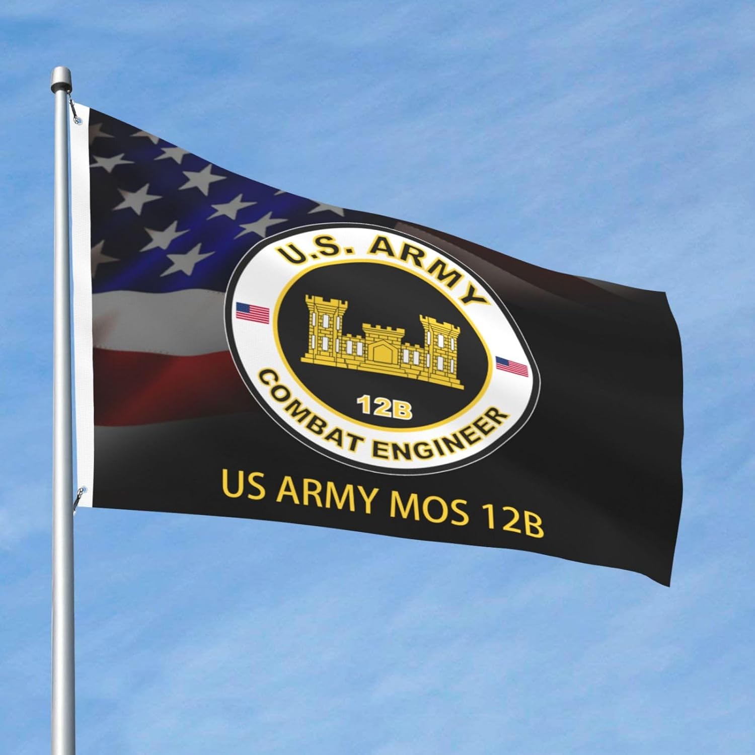 Amazon.com : Us Army Mos 12b Combat Engineer Premium 2x3FT Flag ...