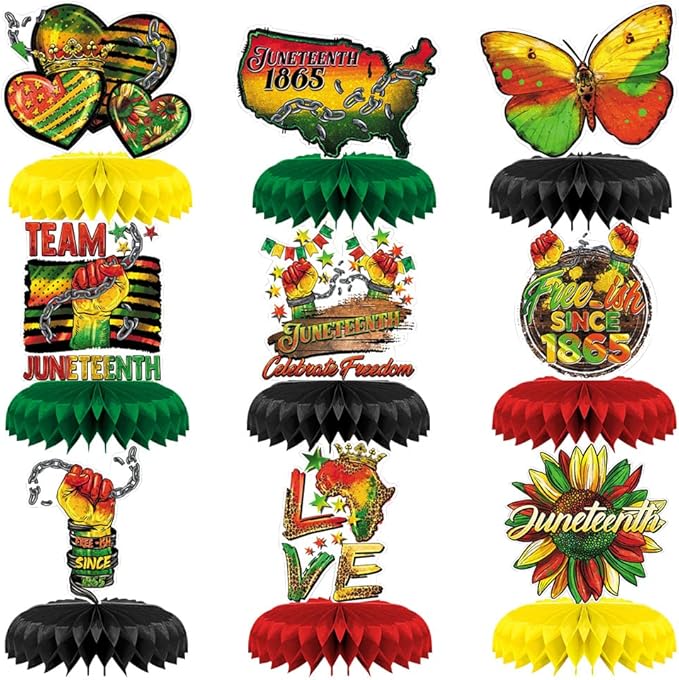 Amazon.com: ALIBBON 9pc Juneteenth Honeycomb Centerpieces, Freedom Day ...