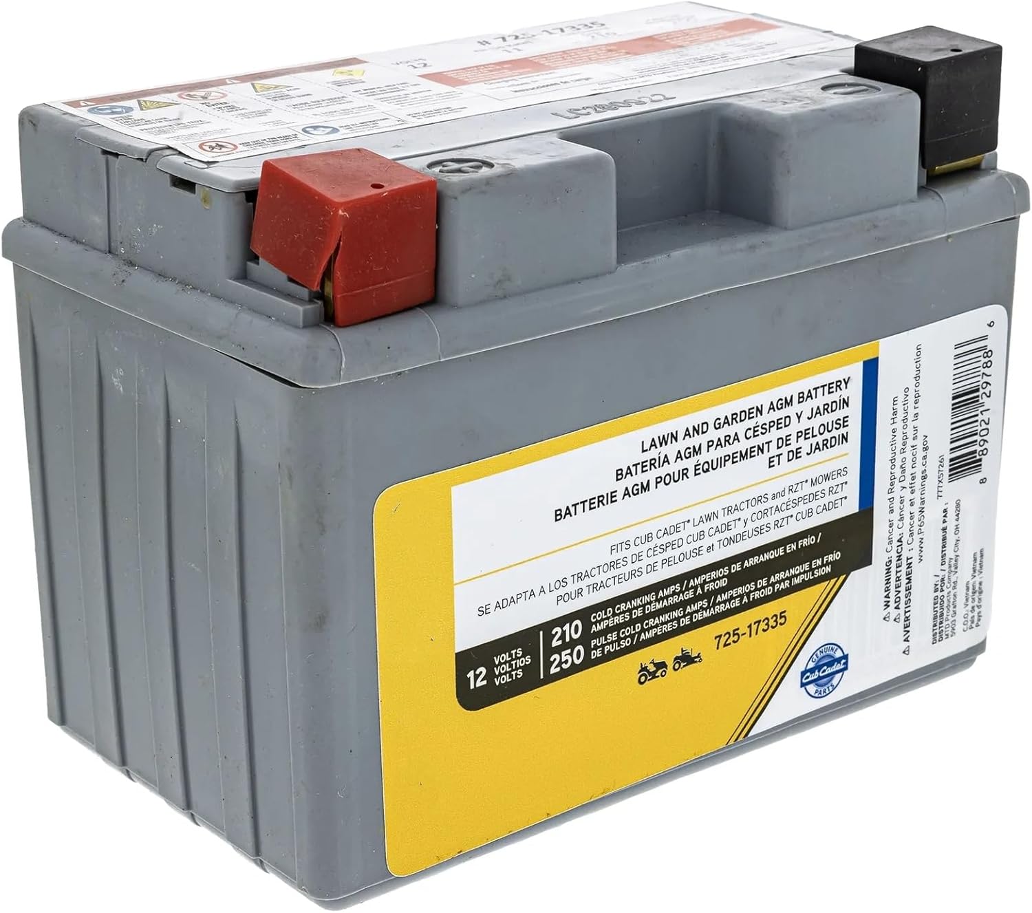 Amazon.com: Genuine 725P17335 Battery 210cca 11AHR Ultima ZT1 ZT2 ZTS1 ...