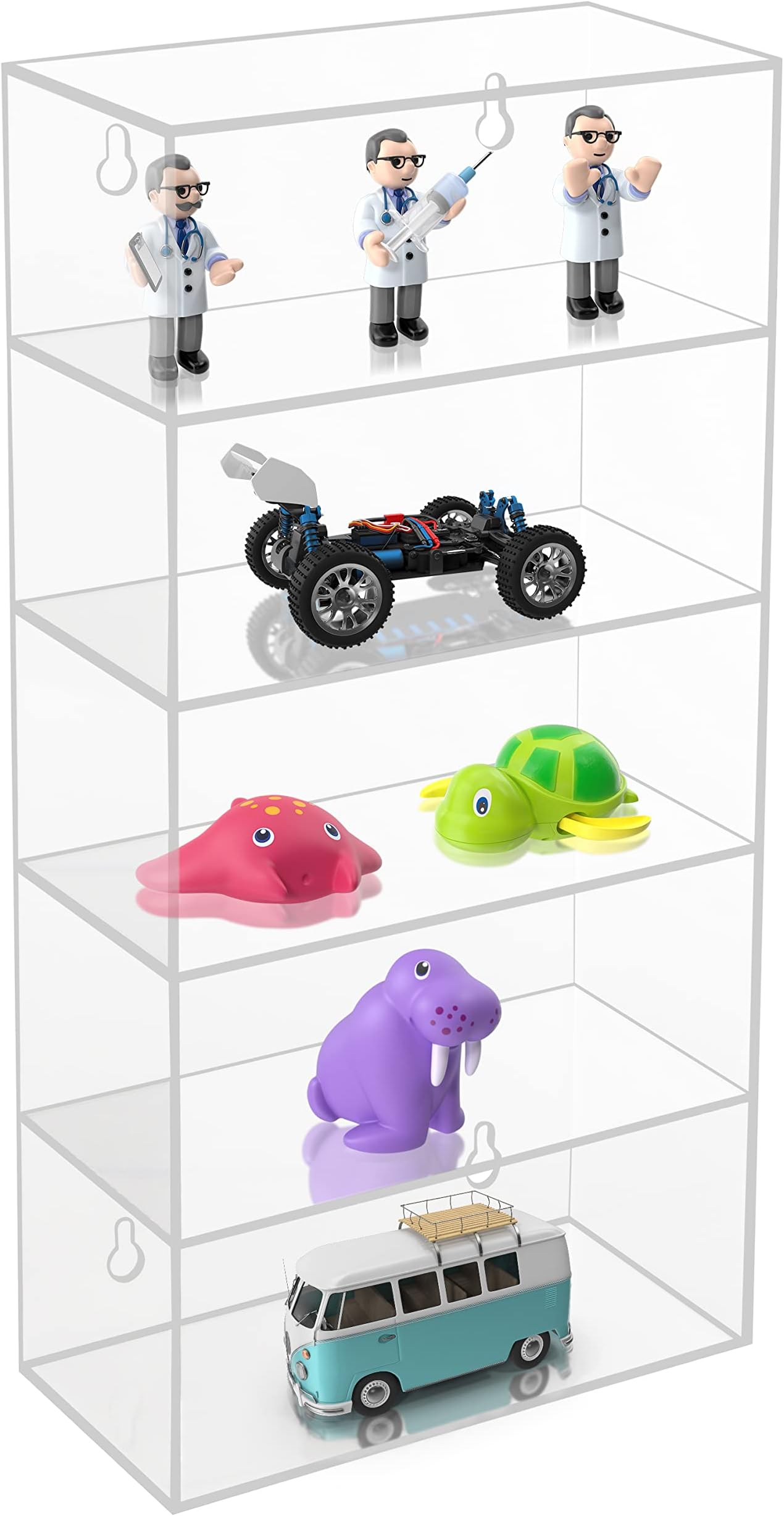 Acrylic Model Wall Display Case for 1:43 Scale Model Cars - 4 Shelves ...