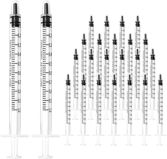 Amazon.com: 24 Pack 1ml Sringe, 1cc Syringe for Measuring Liquid, lip ...