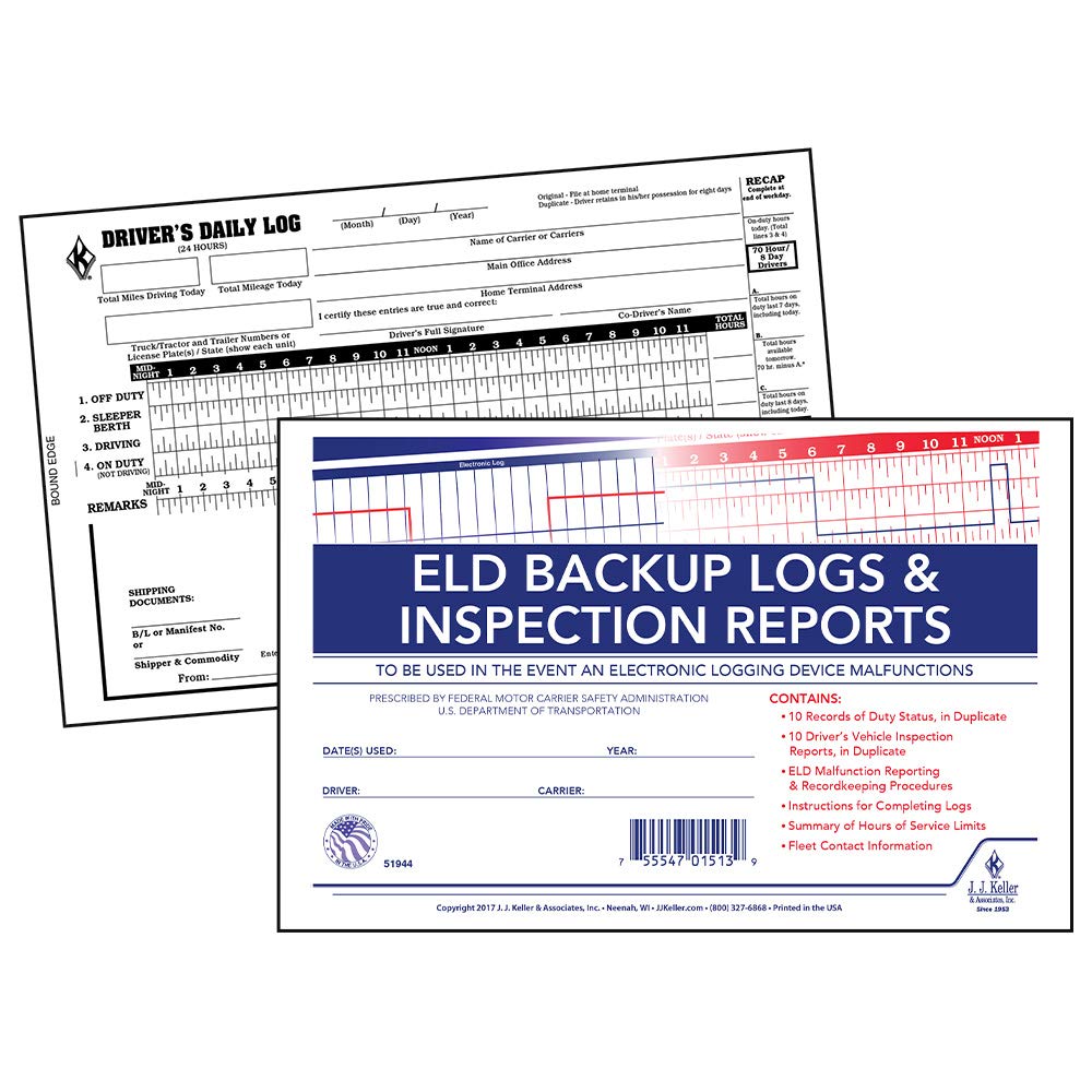 Buy ELD Backup Driver Log Book 10-pk. with Detailed Driver Vehicle ...