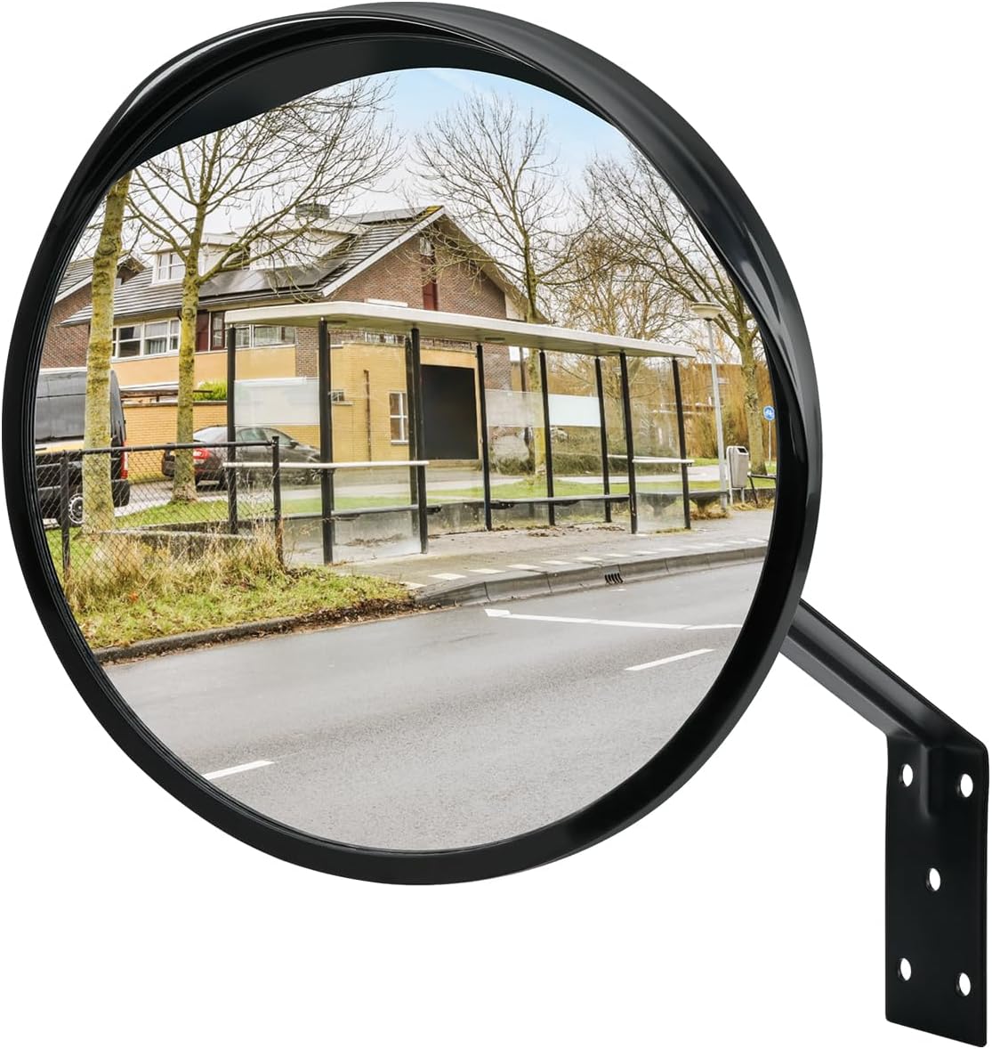 Safety Mirror, Convex Traffic Mirror with Wall Mount Bracket,Road ...