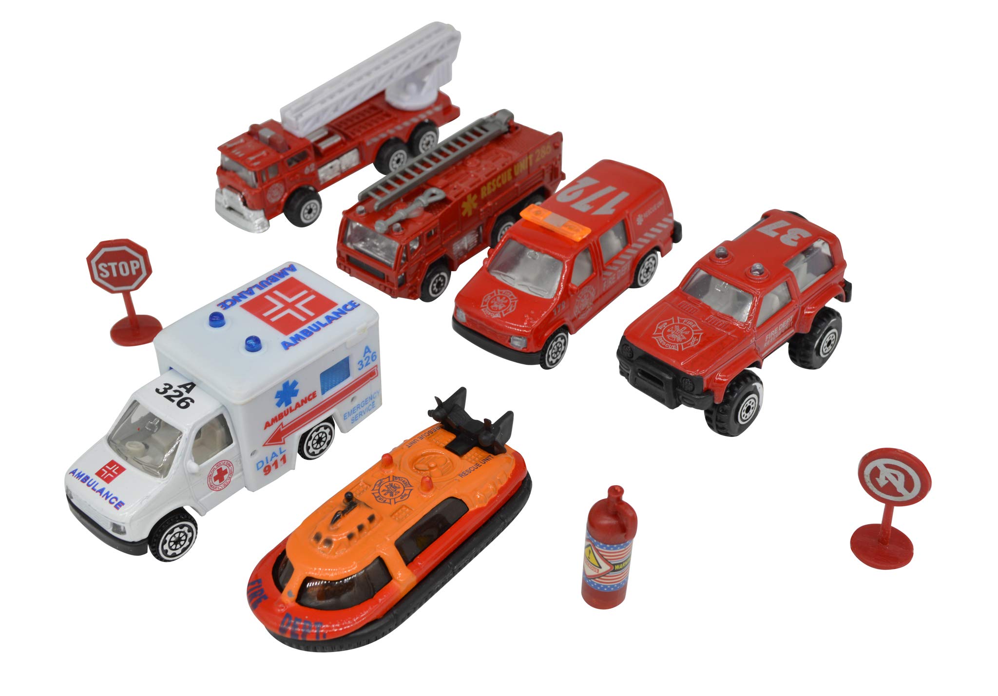 Buy Tang-Dynasty Diecast Metal Mini Fire Rescue Vehicles Playset,6 Pack ...