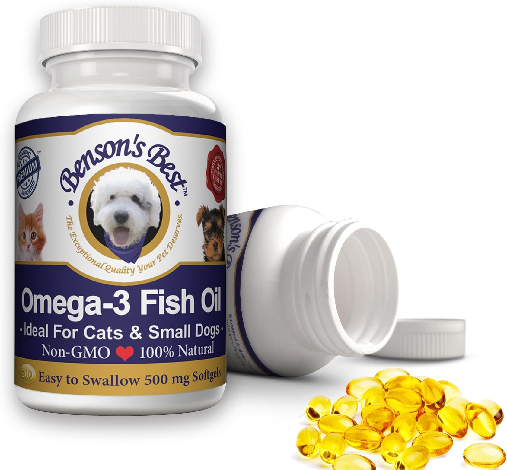 Amazon.com : Benson's Best Omega 3 Fish Oil for Cats & Small Dogs - 200 ...