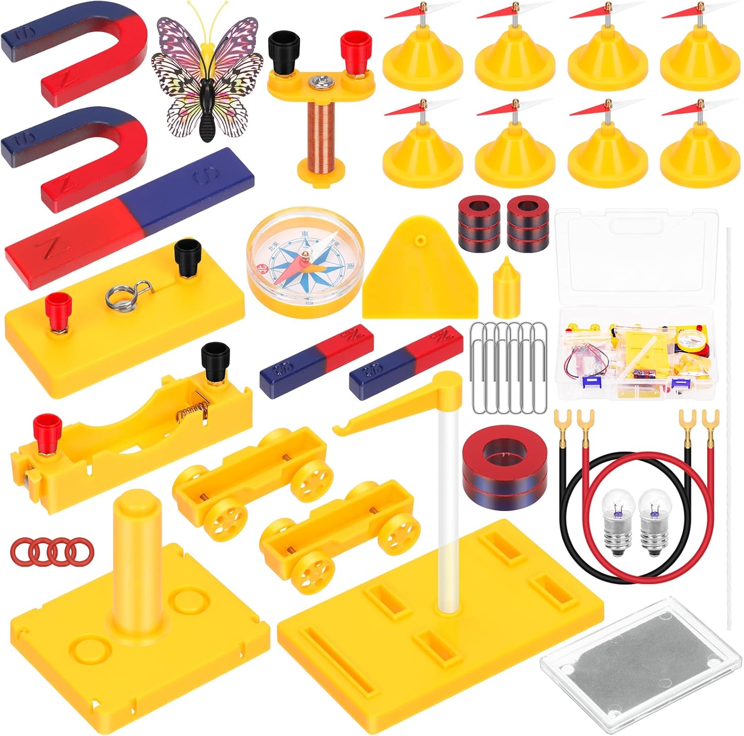 Tanstic 53Pcs Science Magnet Kit Physics Electromagnet Experiment Set ...