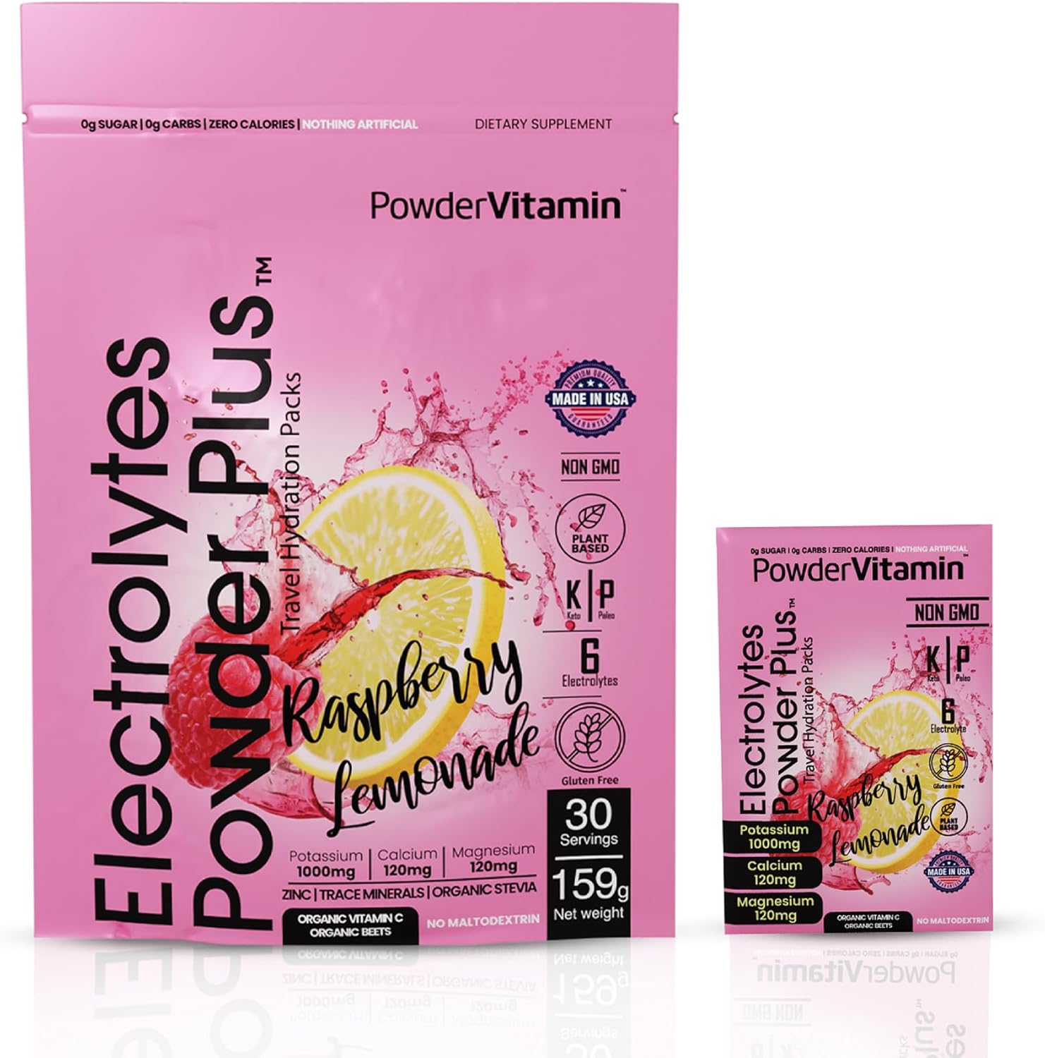 Amazon.com: PowderVitamin Electrolytes Powder Plus, Keto, Raspberry ...
