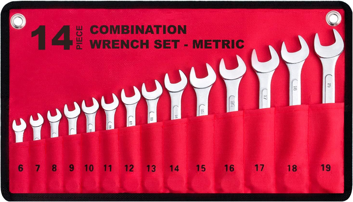 14-Piece Essential Metric Combination Wrench Set in Roll-up Pouch, No ...