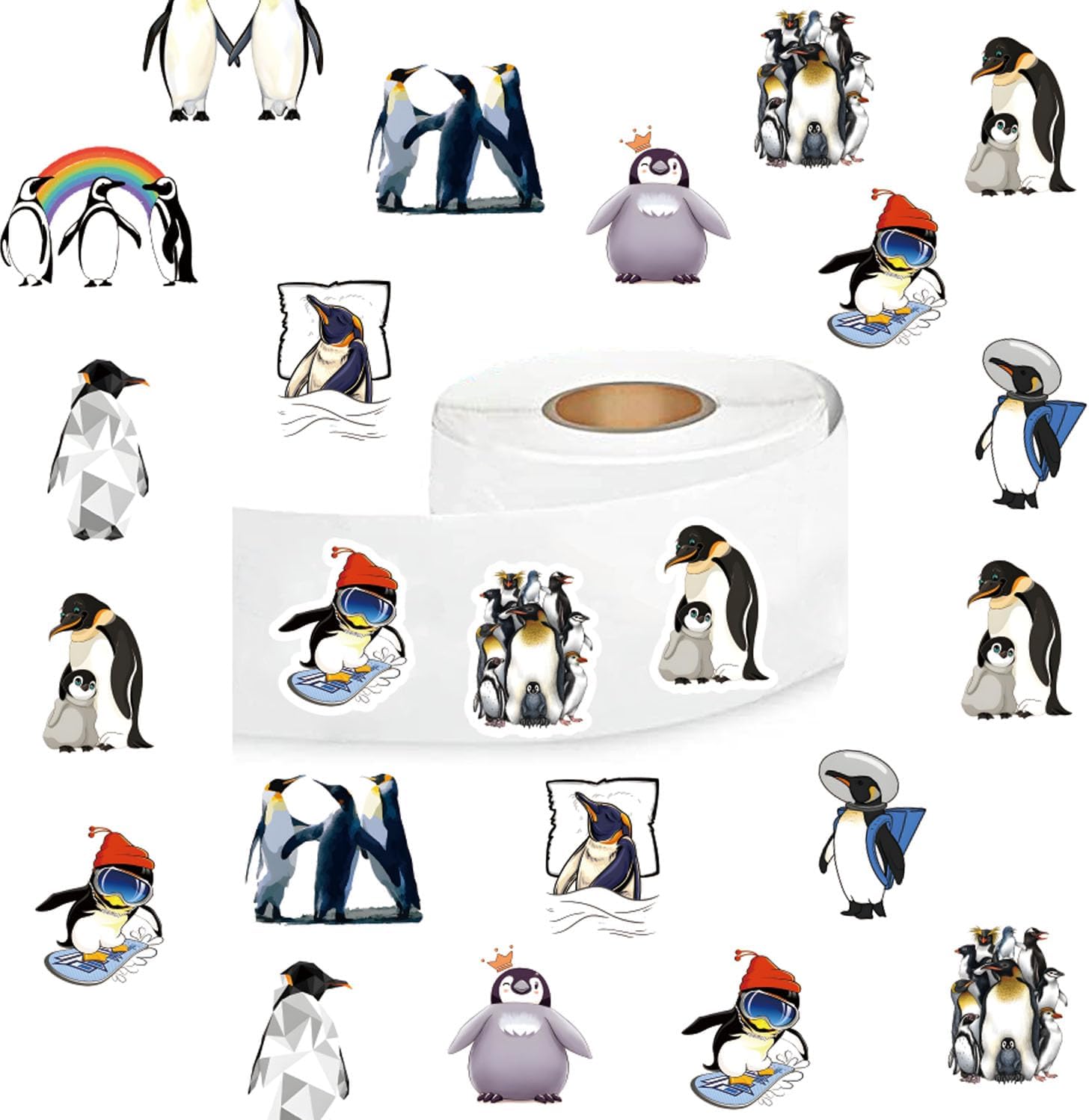 Amazon.com: Penguin Stickers (500 pcs), 10 Sheets Graphic Cartoon ...