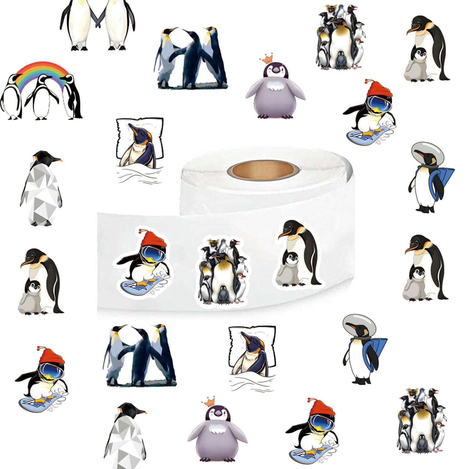 Amazon.com: Penguin Stickers (500 pcs), 10 Sheets Graphic Cartoon ...