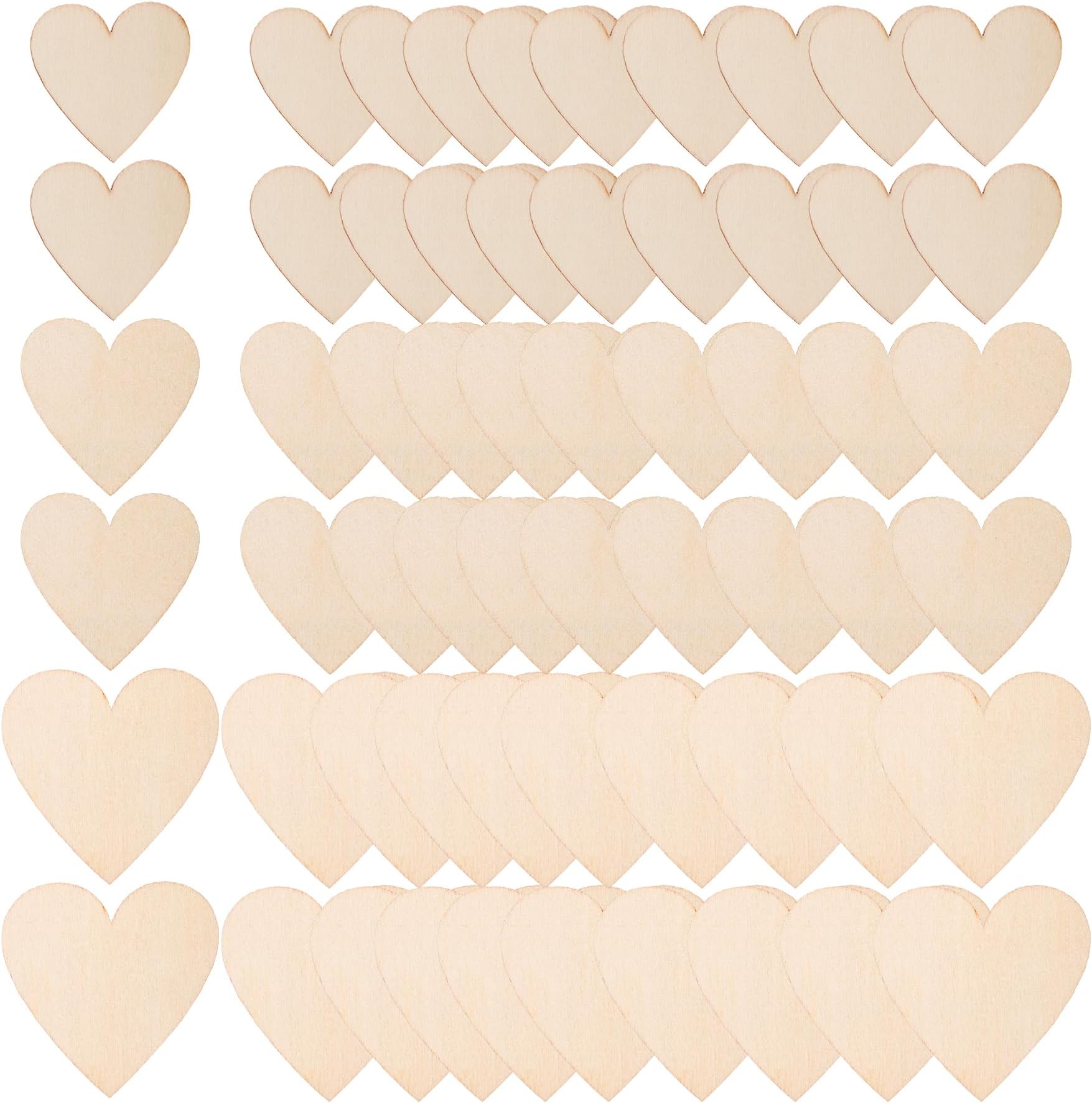 Amazon.com: Yookat 150 Pieces Wooden Hearts for Crafts Wood Heart ...