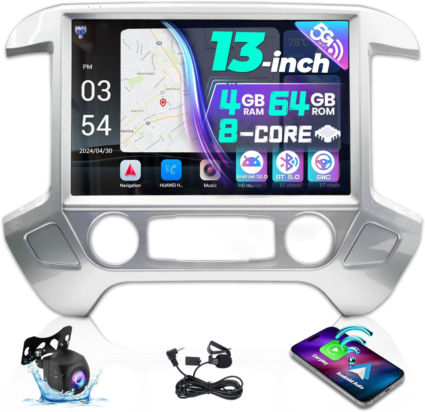 Amazon.com: LASERTAIL 5Ghz WiFi Car Stereo Radio for Chevy Silverado ...