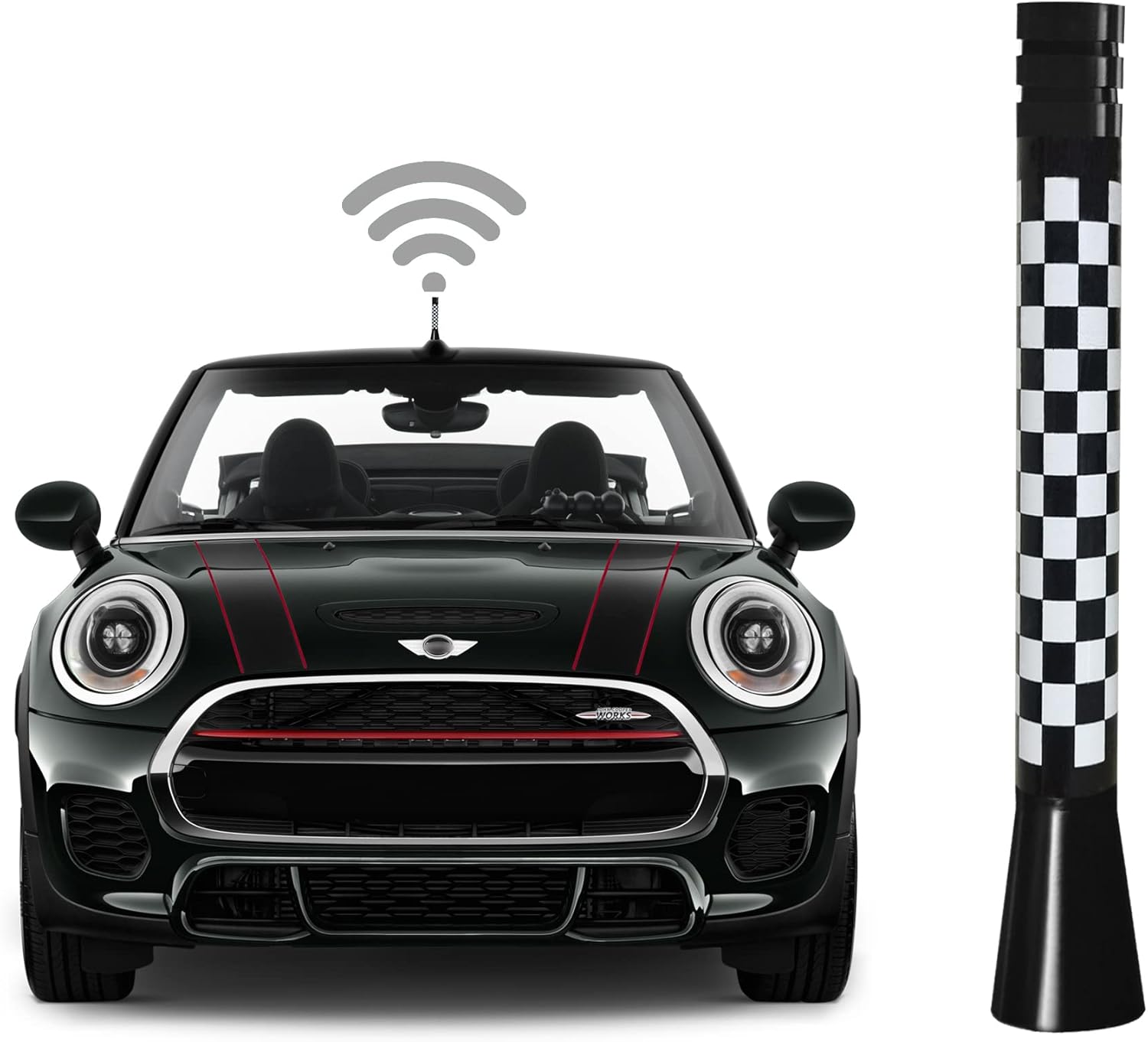 Amazon.com: 3 Inch Checkered Flag Short Antenna for BMW Mini Cooper ...