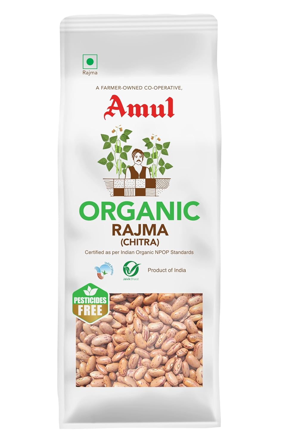 Amul Organic Rajma Chitra, 500gm Bag : Amazon.in: Grocery & Gourmet Foods
