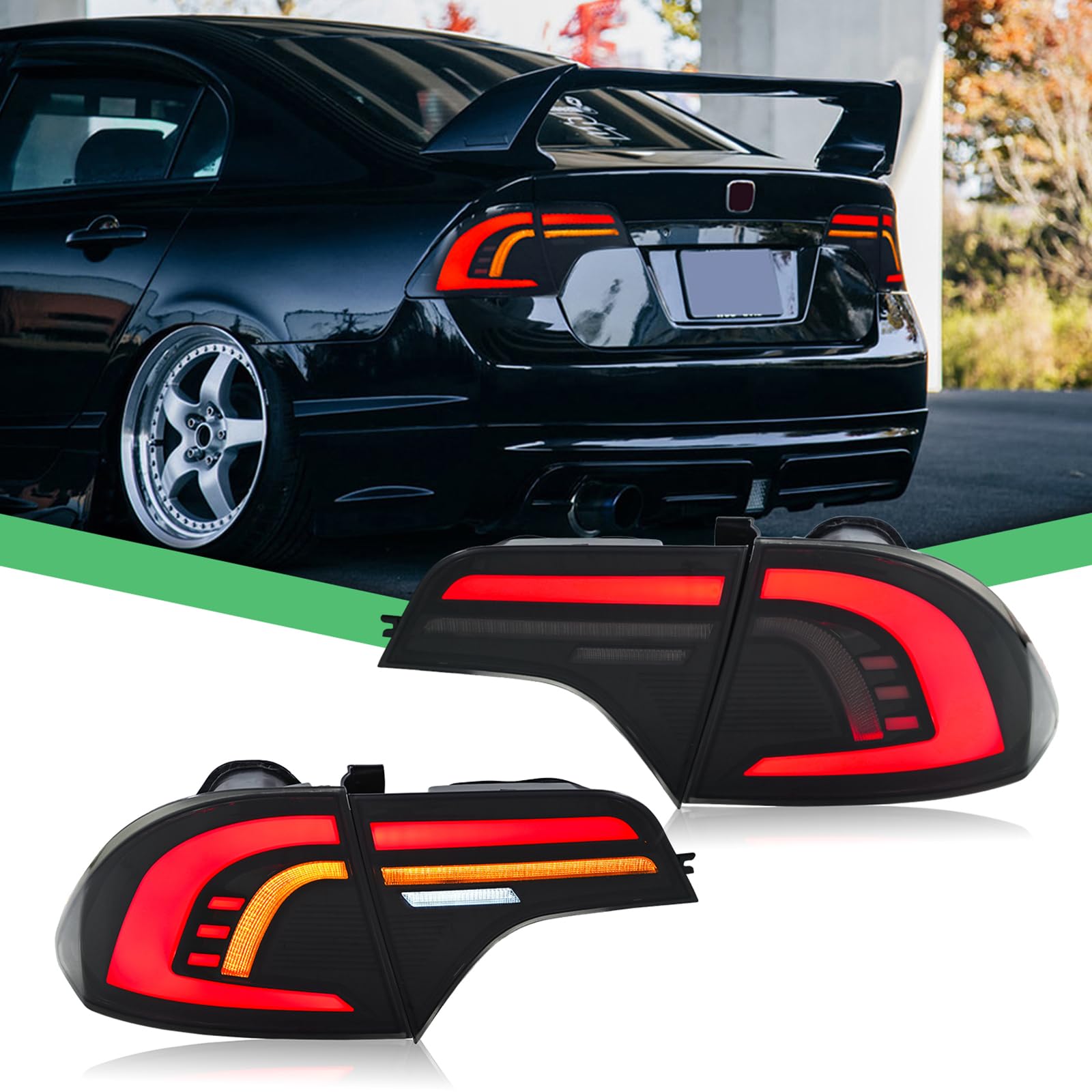Luces traseras LED para Honda Civic 2006-2011, montaje de luces ...