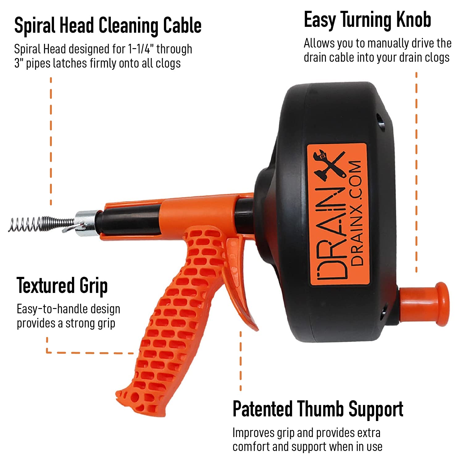 Snapklik.com : DrainX 25 FT Heavy Duty Ergonomic Load Support Drain ...