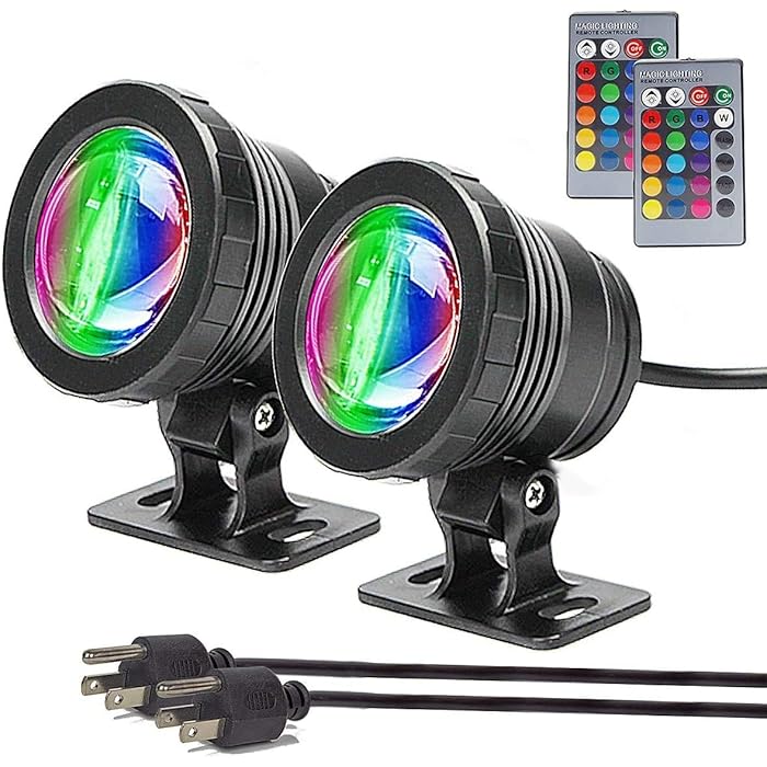 Buy RGB Spotlight,2 Pack Goeswell Colored Spotlights,10W Color Changing ...