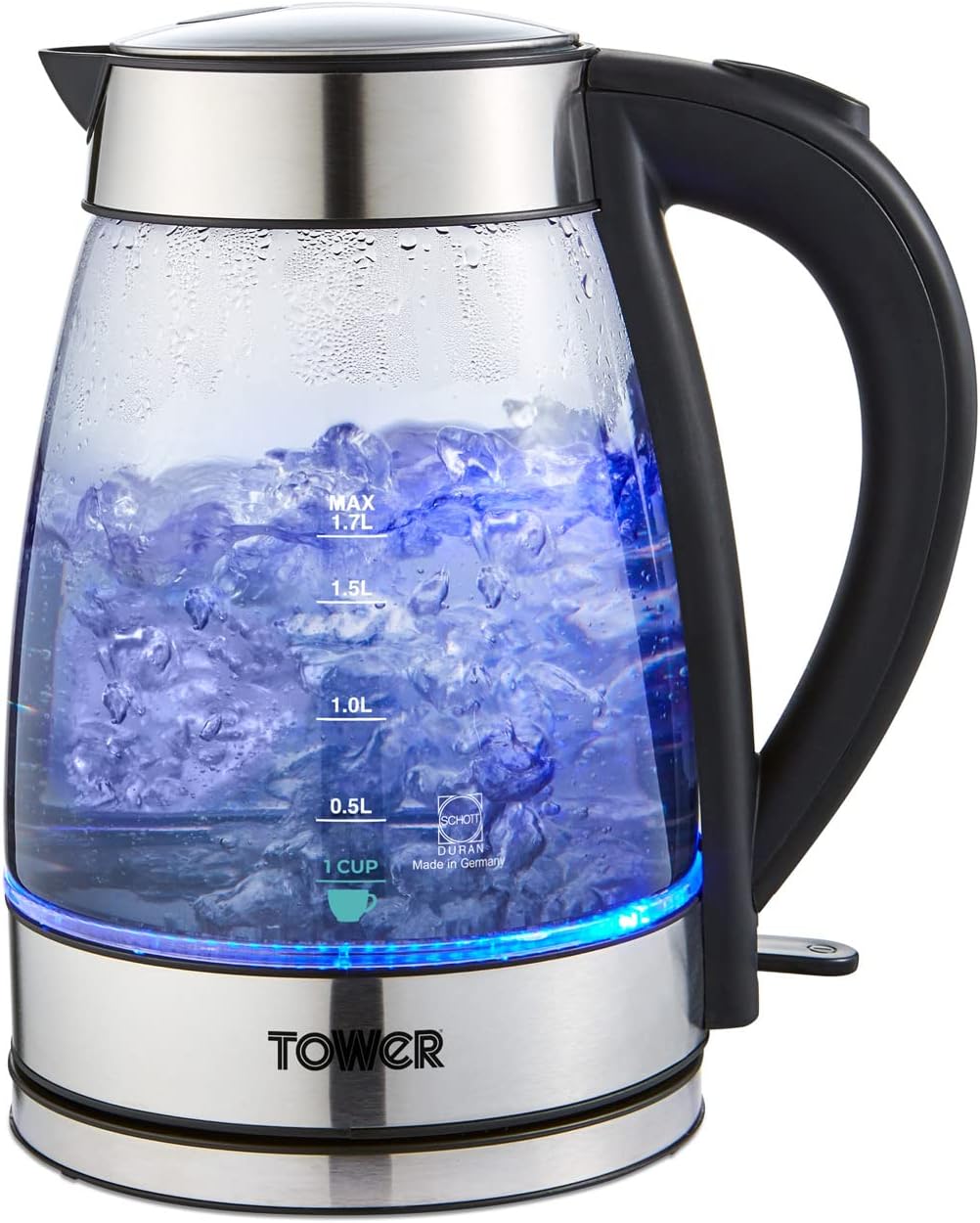 Tower T10058 Infinity Ombré Smoked Glass Kettle with Schott Glass, 3KW ...