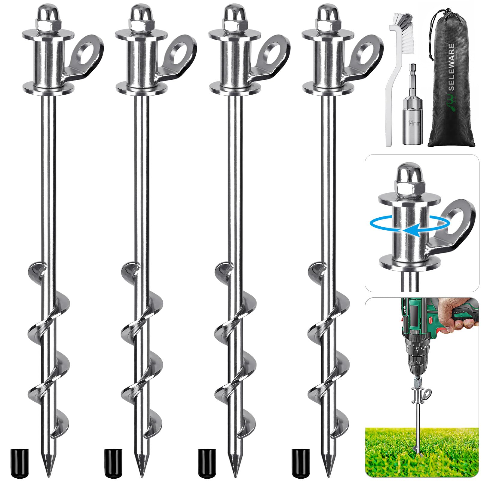 Stakes Heavy Duty Heavy Duty Ground Anchors - 12" Steel Stakes With ...