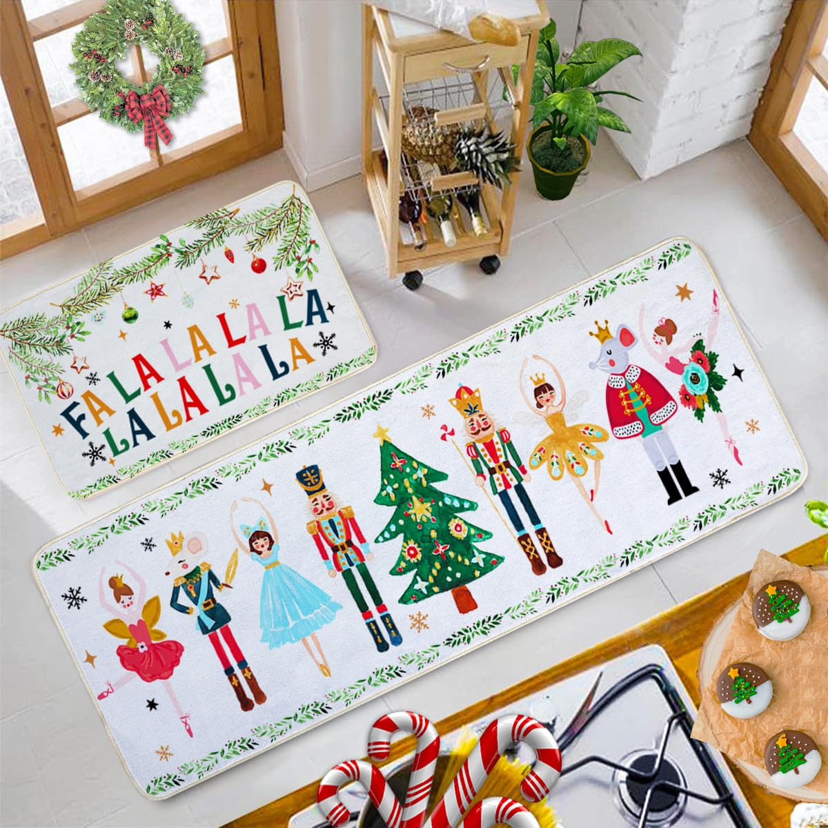 Amazon.com: INFISIBLE Nutcracker Christmas Decor Kitchen Rugs Floor ...