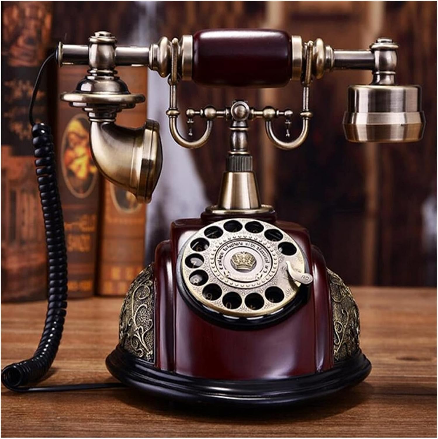 Rotary Dial Telephone Retro Old Fashioned Landline Phones with Classic ...
