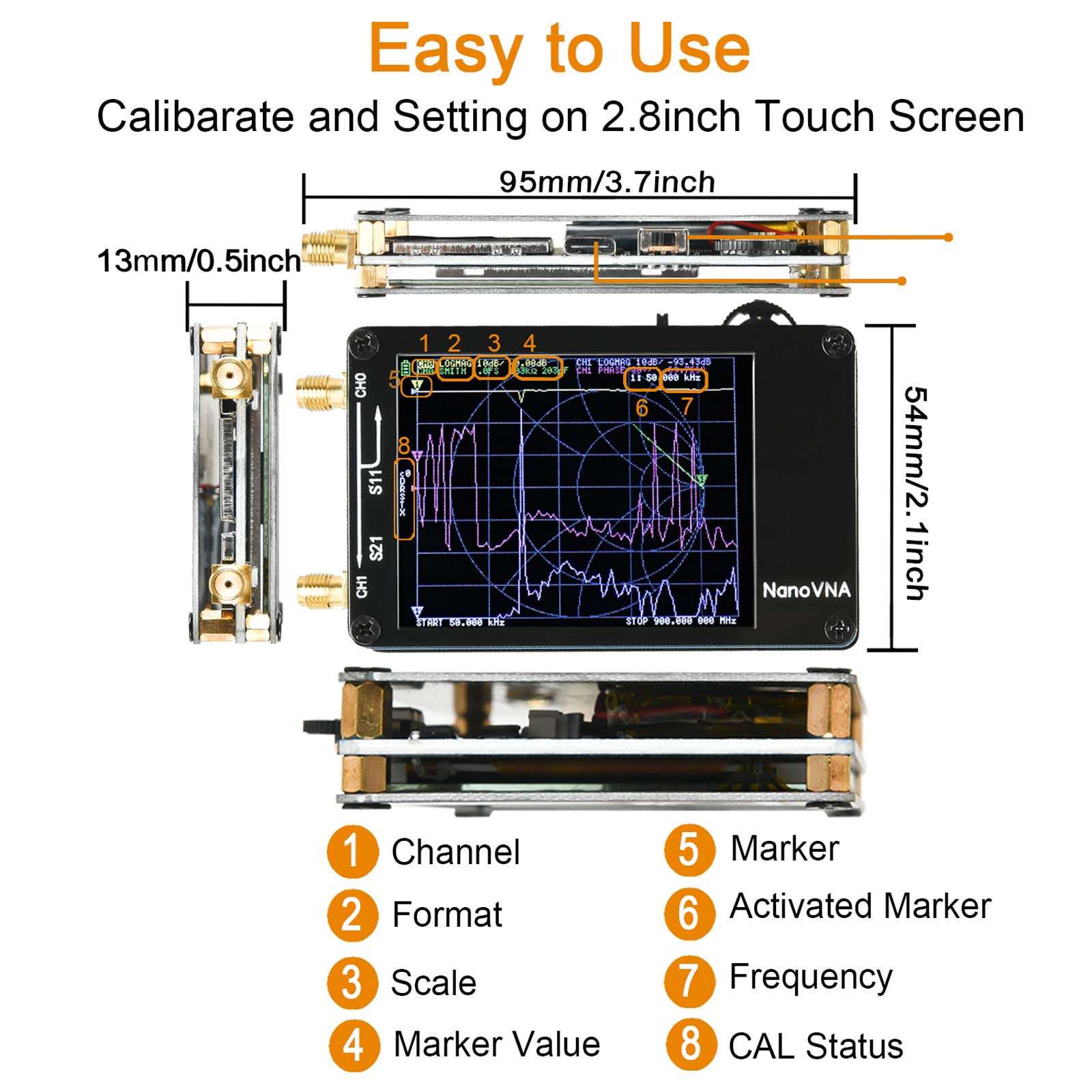 Snapklik.com : NanoVNA 10KHz-1.5Ghz Vector Network Analyzer Kit MF HF ...