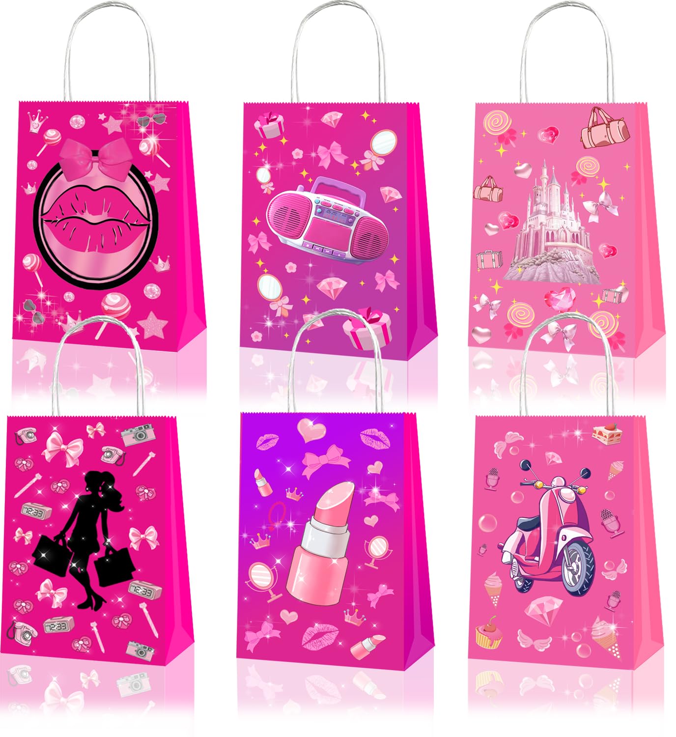 Amazon.com: LTHOENG 15pcs Pink Girl Party Bags, Princess Gift Bags ...