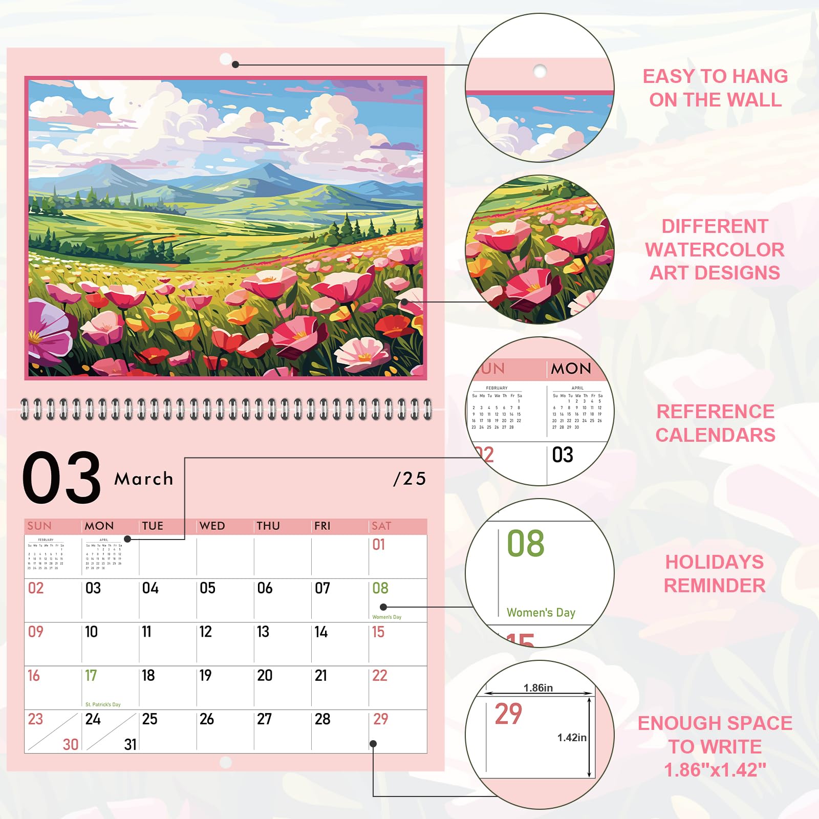Snapklik.com : GuassLee Wall Calendar 2024-2025, Vertical Art Calendar ...