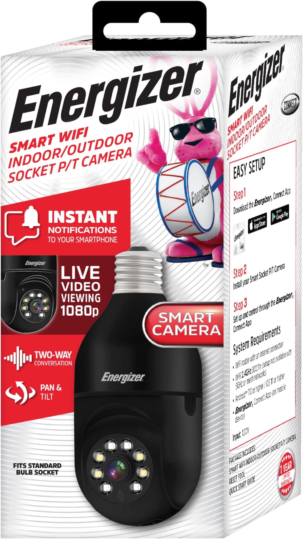 Amazon.com : Energizer Connect Smart 1080p HD Outdoor Security Socket ...